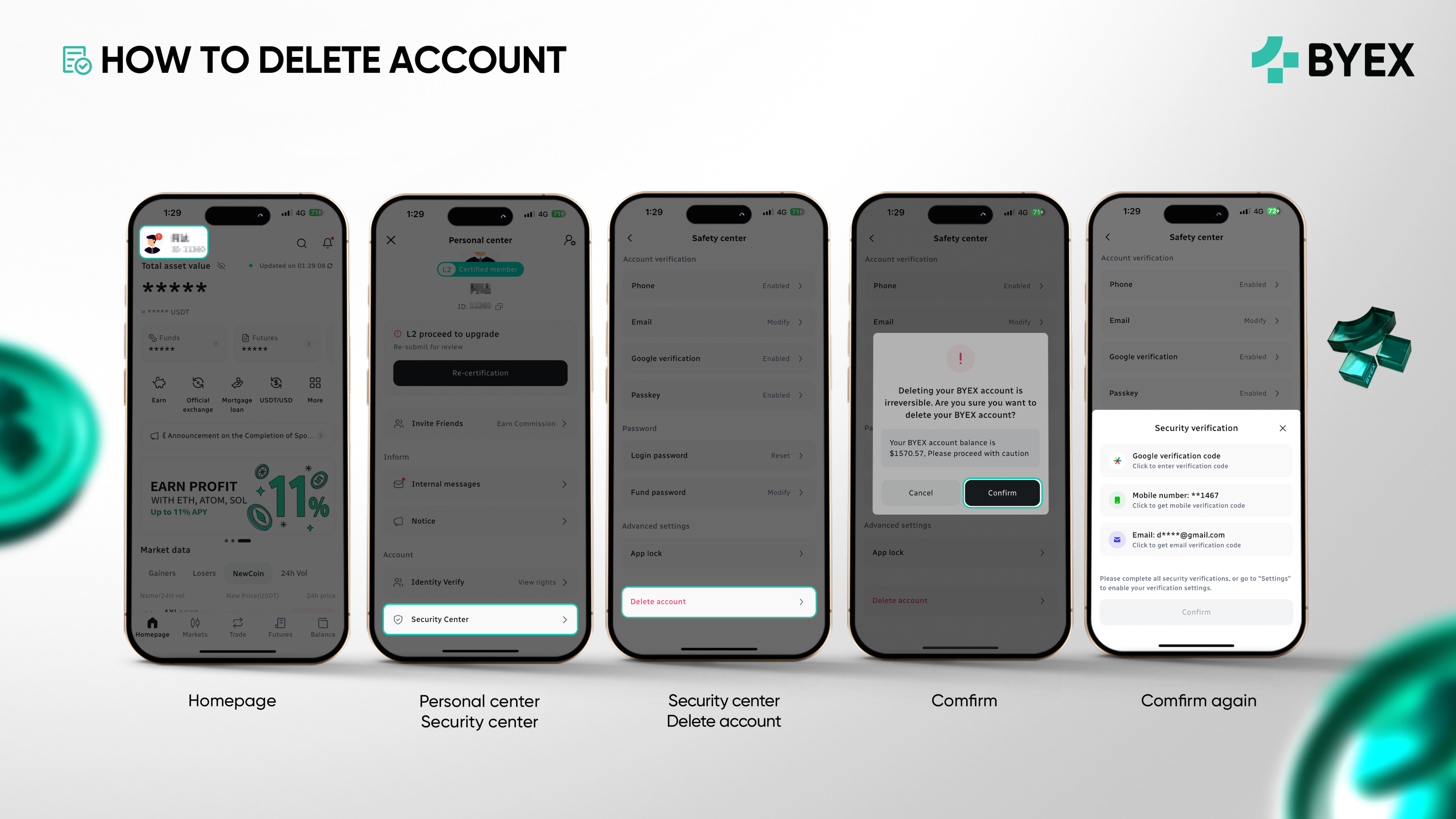 How to Delete an Account – BYEX