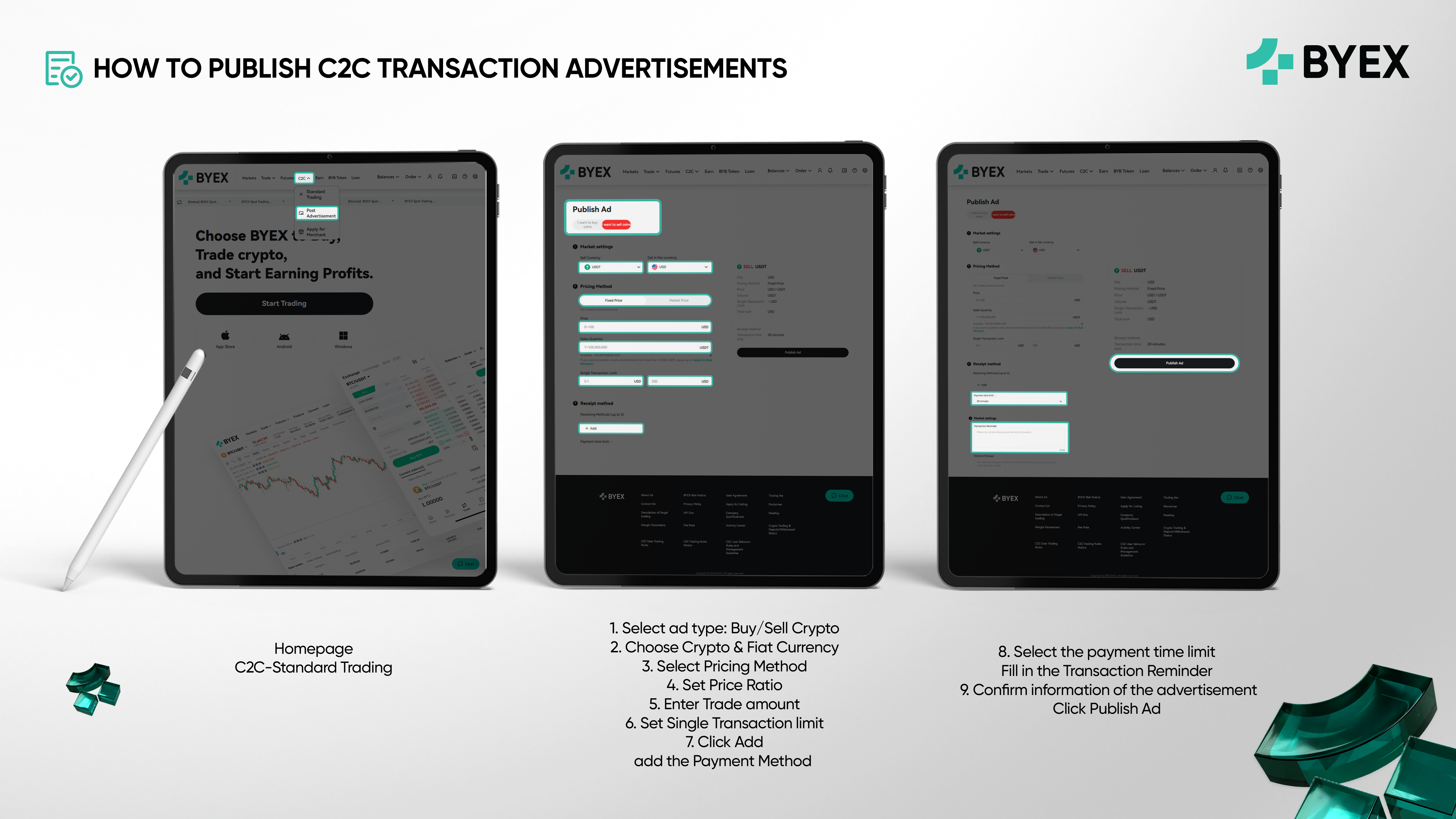 How to publish C2C transaction advertisements （WEB） – BYEX