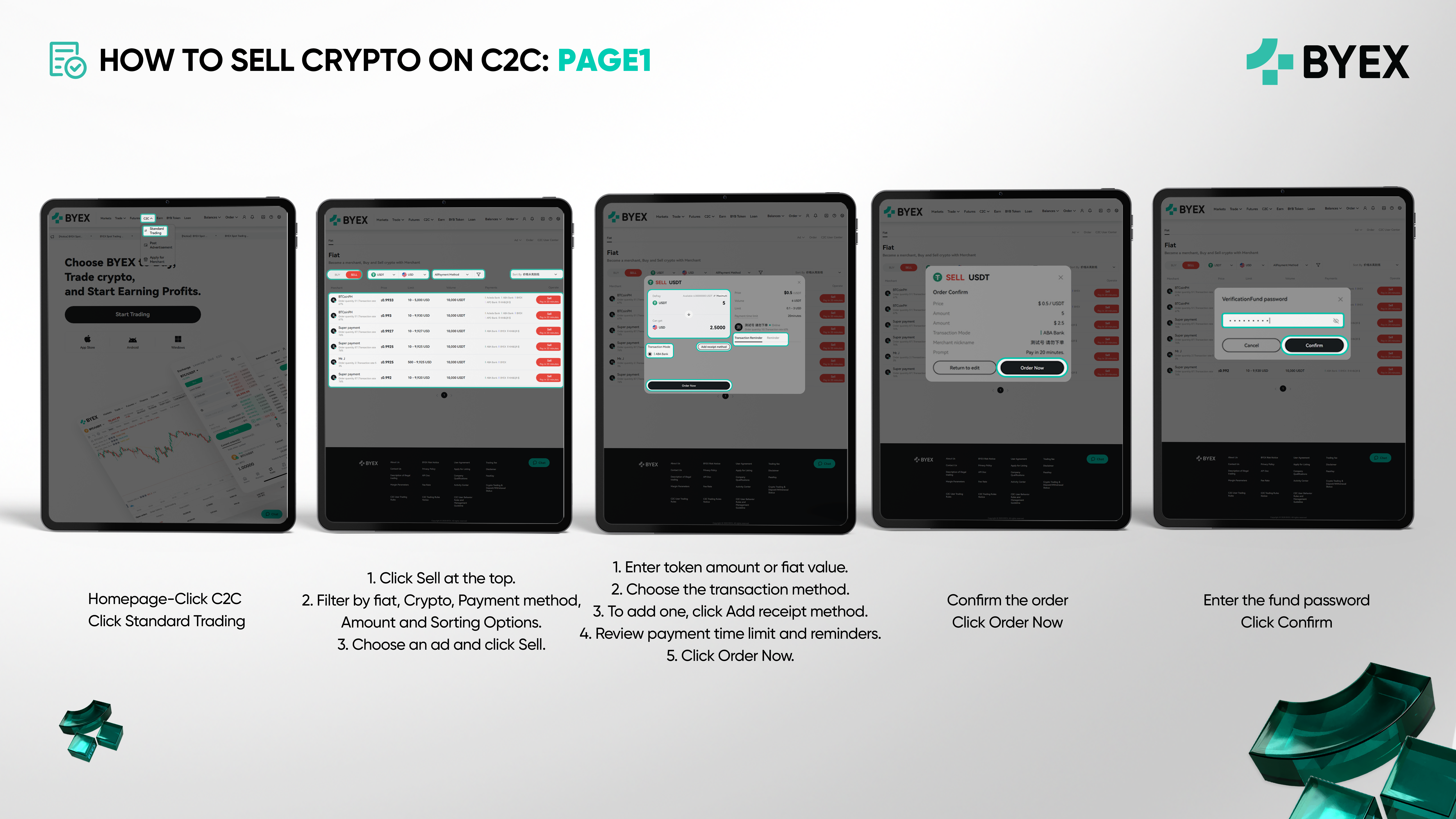 How to sell crypto through C2C (WEB) – BYEX